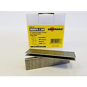 1/4-Inch Narrow Crown 3/4-Inch Leg 18-Gauge St Spotnails 4806PS Stainless Steel