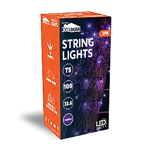 Joiedomi 100 (2x50) LED Halloween String Lights 67.2FT (2x33.6) Green Wire for Indoor Outdoor Holiday Décor Halloween Event Decoration, Tree, Eaves, Haunted House Theme Party (Purple)