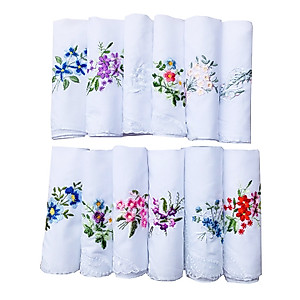 Cotton Embroidered Ladies Lace Handkerchiefs Pack