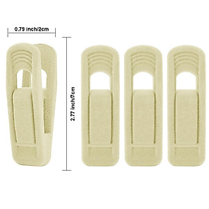 Stormix 40 Pack Velvet Clothes Hangers Clips, Clothes Hanger Clips, Storage Organizers Clips, Non-Slip Finger Clips for Bras Pants Suit Skirt Slip Dress (Cream)