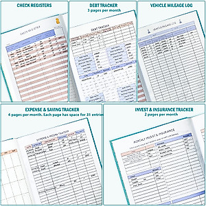 Budget Planner, Monthly Accounts Book and Bill Tracker, Undated Financial Organizer, Expense Tracker Notebook with Storage Pocket, Manage Optimize Your Finance, 7" x 10"