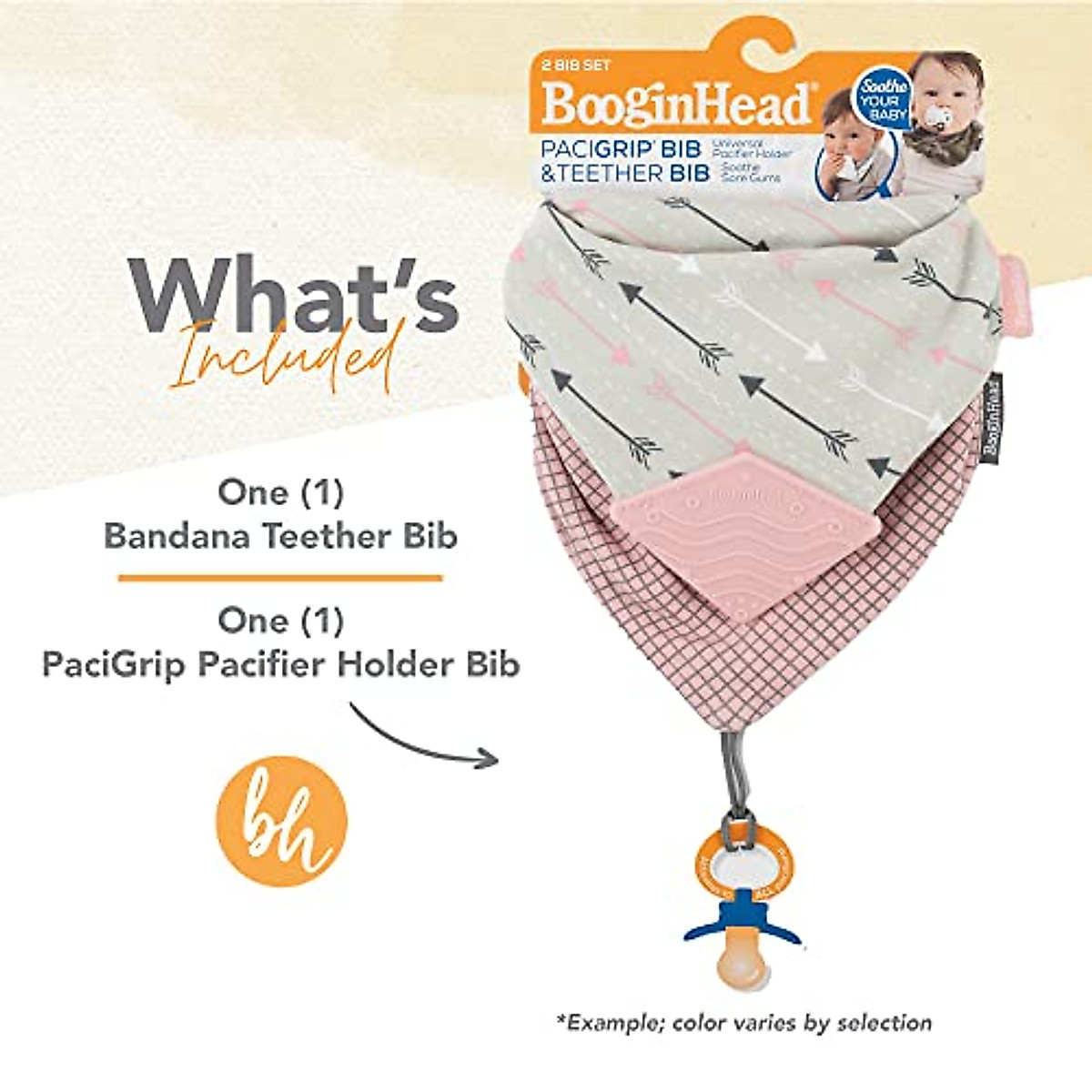 BooginHead Cotton Baby Drool Bibs, Teething Bib and Pacifier Holder Bib, Blue Arrows