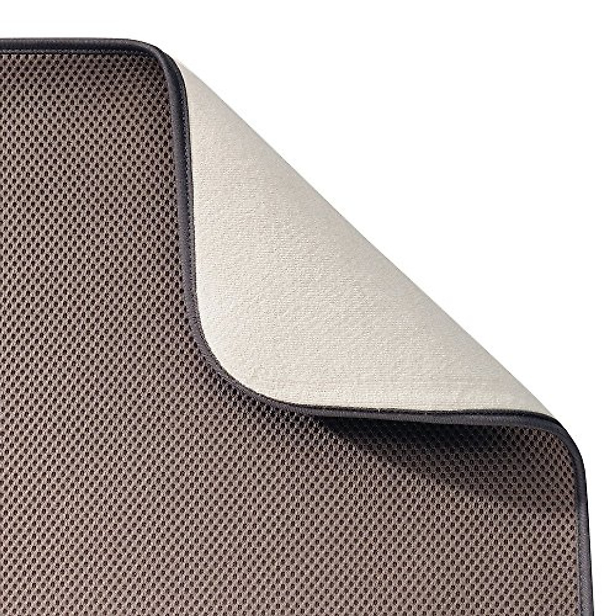 iDesign iDry Absorbent Kitchen Countertop Dish Drying Mat - 24" x 18", Mocha/Ivory