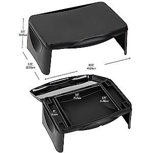 Mind Reader Anchor Collection, Portable Laptop Desk/Breakfast Table with Hinged Lid and Storage, 18.75" L x 11.25" W x 7.25" H, Black