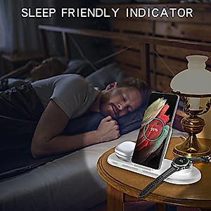 Wireless Charging Station for Samsung Galaxy S23/S23+, Samsung Wireless Charger for Galaxy S22/S22 Ultra/Z Fold 4/Z Flip 4/S21/S20, Galaxy Watch Charger for Galaxy Watch 5 Pro 4 3, Galaxy Buds Pro 2