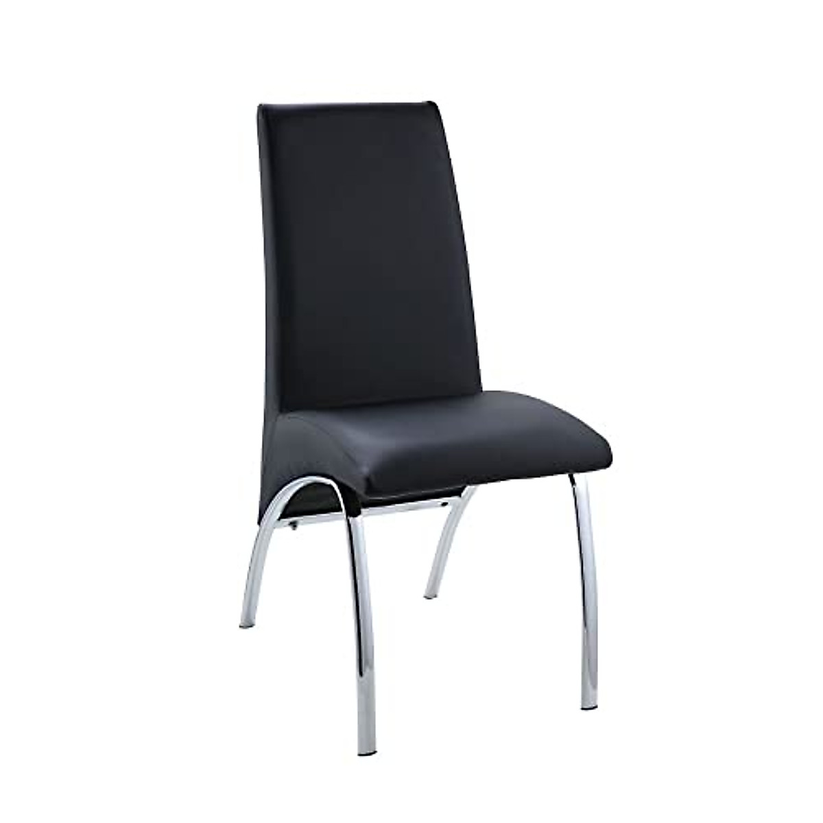 ACME Pervis Side Chair (Set-2) - 71112 - Black PU & Chrome