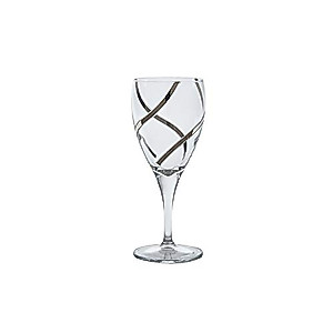Glazze Crystal VNG-080-PL Red Wine Glasses Set | Hand-Cut with an Interwoven 24K Platinum Detailing Throughout | Stunning Stemware Designed to Perfection | Set of 6, 8.5" Tall 10 oz capacity