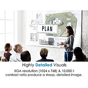Optoma X600 XGA Projector for Business with High Brightness 6, 000 Lumens, Crestron Roomview For Network Control, Keystone Correction, Zoom, Silver
