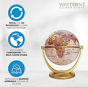 Waypoint Geographic GyroGlobe World Globe, 4", Classic Oceans