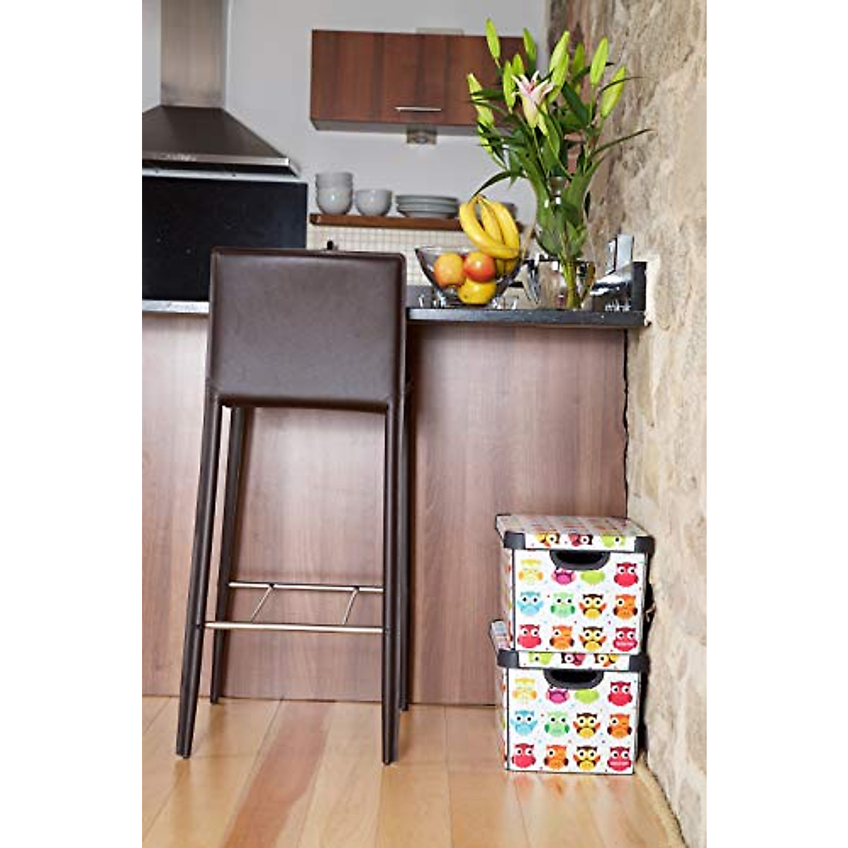 Curver Stockholm Owls Deco Storage Box Multi Colour, 22 Litre