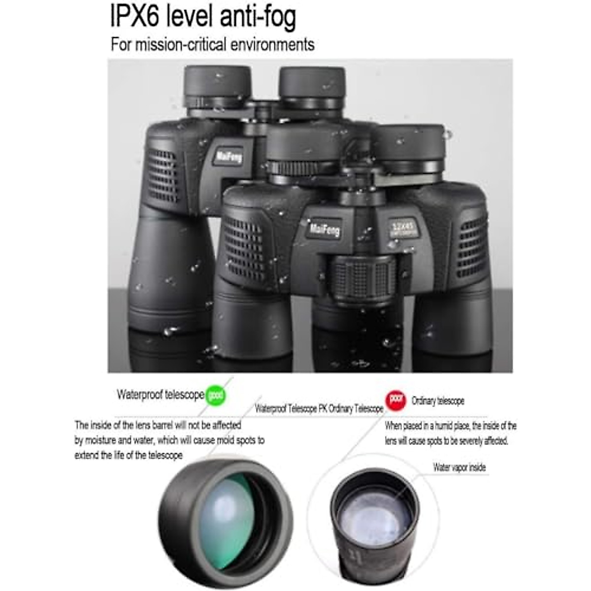 12x45 Adult HD Binoculars with FMC Lens and Bak4 Prism, Waterproof and dustproof, Suitable for Bird Watching, Hunting, Hiking