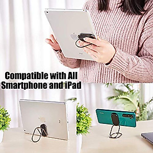 Rimyam Phone Ring Holder Finger Kickstand Foldable Cellphone Stand 360° Degree Rotation Metal Ring Grip Holder for Magnetic Car Mount Compatible with iPhone Samsung All Smartphone