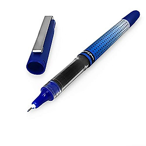 Uni-Ball UB-185S Vision Needle Rollerball Pen – 0.5mm Needle Point – Pack of 6 – Blue