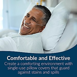 TIDI 919365 Disposable Pillowcases, White, 21” Wide x 30” Long (Pack of 100) ― Single-Use Pillowcases ― Tissue with Poly Back To Help Prevent Leak-Through ― Pebble Embossed ― Medical Supplies