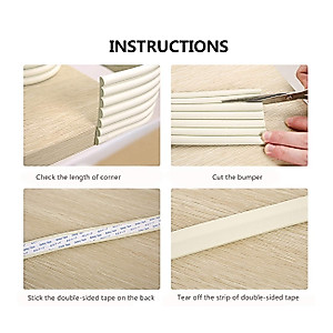 GFQLONG Baby Proofing Edge and Corner Guards,3M Pre-Taped Furniture Bumper, (13.12ft Edge + 8 Corners),Grey