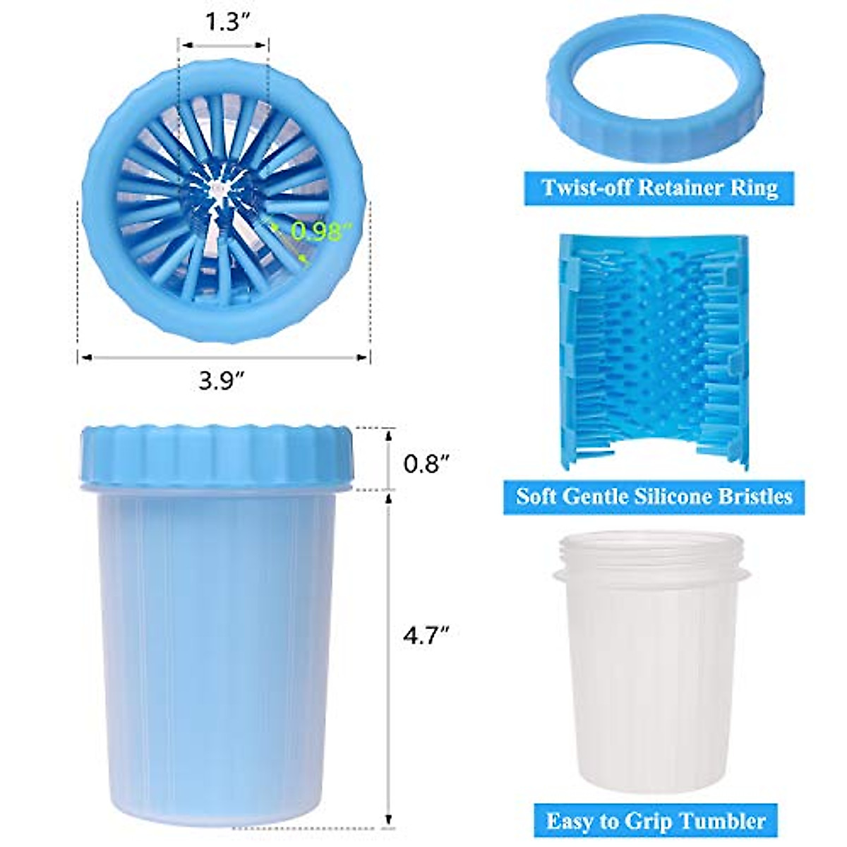 Dog Paw Cleaner, Dog Paw Washer Cup, 2 In 1 Portable Silicone Pet Cleaning Brush Feet Cleaner For Dogs Grooming With Muddy Paw,Dog Foot Cleaner For Large Dog, Dog Owner Gifts, Pet Gifts For Dogs Owners