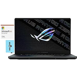 ASUS ROG Zephyrus G15 Gaming & Business Laptop (AMD Ryzen 9 5900HS 8-Core, 16GB RAM, 2x2TB PCIe SSD (4TB), GeForce RTX 3080, Win 11 Home) with MS 365 Personal, Hub
