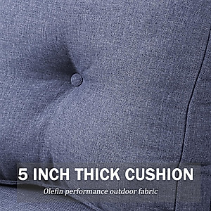 Outdoor Furniture Set, 6 Pieces Rattan Wicker Swivel Chair Coversation Set with Ottomans