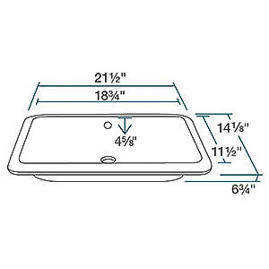 MR Direct u1812-w Sink Undermount Porcelain Bathroom White