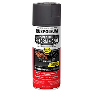 Rust-Oleum 344713 Automotive 2-In-1 Rust Reform & Seal Spray, 12 oz, Flat Black