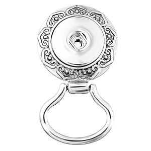 MJartoria Interchangeable Snap Buttons Centerpiece Rhinestone Eye Glass Holding Brooch (Silver Color)