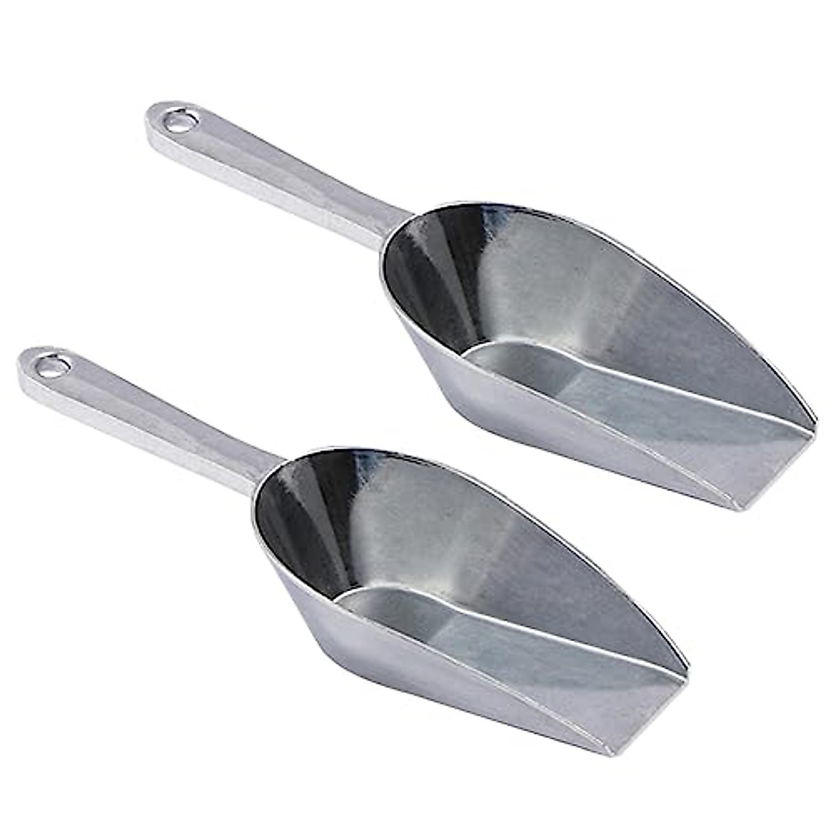 Zerodeko 2pcs Ice Scoop Condiments Scoop Metal Food Scoop Kitchen Scoops Pooper Scooper Metal Ice Cube Candy Stainless Steel Ice Scoop Professional Bar Scoop Professional Ice Scoop Silver