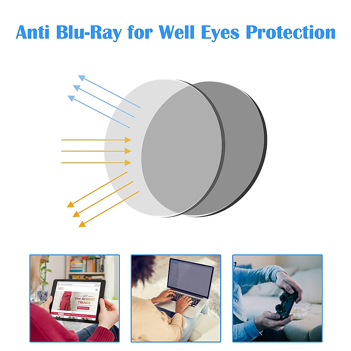 LASMEX Safety Glasses Goggles for women and men Anti-fog Glasses Protective Eyewear Clear Anti-Scratch/Anti-Blue Ray