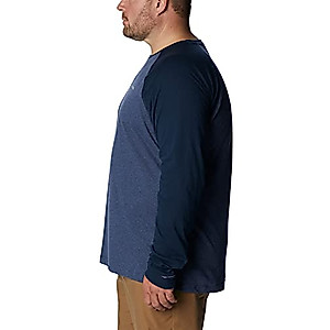 Columbia Men's Thistletown Hills Raglan Tee, Dark Mountain/Collegiate Navy Heather, Large