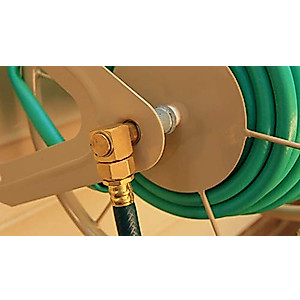 Liberty Garden Products 703-1 Multi-Purpose Steel Garden Wall/Floor Mount Hose Reel, Tan
