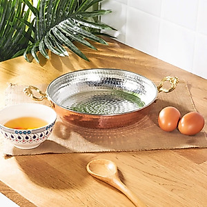 BABY SHOWER CHOCOLATE 3 pieces Turkish Copper Fry Pan - Hammered Copper Pan Traditional - Turkish Frying Pan Omelette Pan Handmade