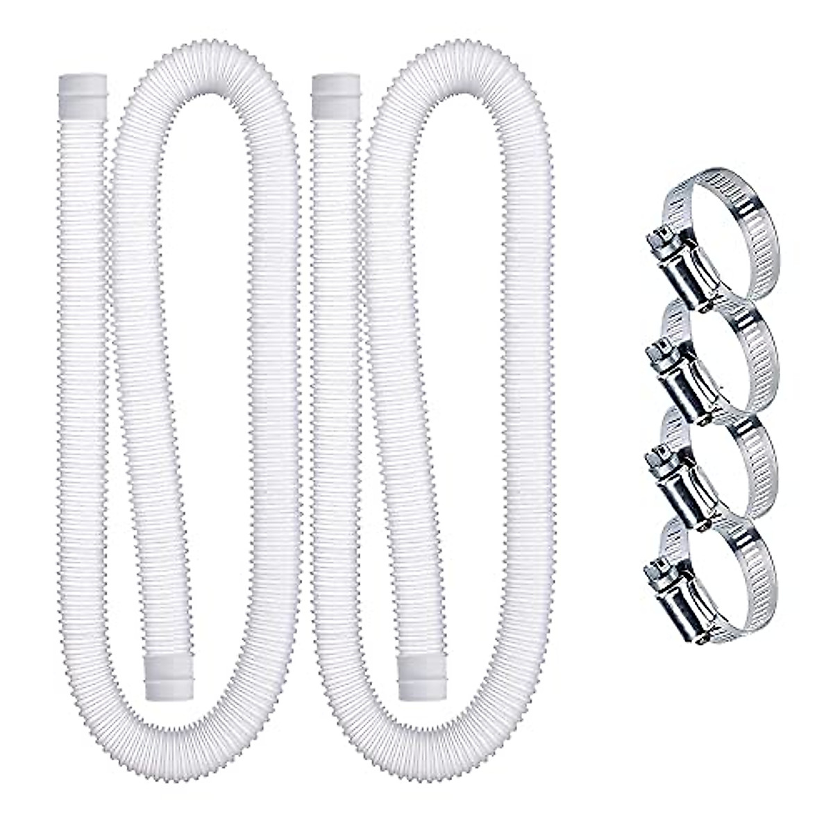 Swimming Pool Replacement Hoses,1.25in Diameter Pool Filter Pump Replacement Hoses(2pcs),Premium Quality Kinkproof PE, Compatible with Pump 330 GPH, 530 GPH, and 1000 GPH.(59”Length)