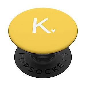 Letter K Cute Initial K Mustard Yellow Gift PopSockets PopGrip: Swappable Grip for Phones & Tablets