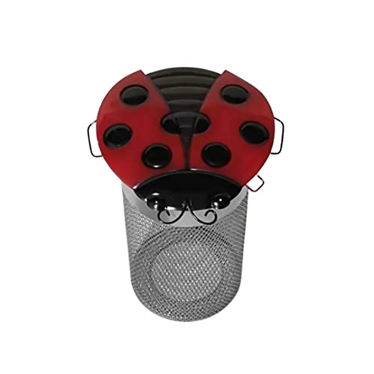 Eden's Circles Ladybug In-Ground Worm Composter (Galvanized Metal, Black/Red)