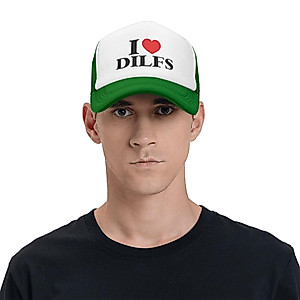 Trucker Hat Sports Baseball Cap Casual Adjustable Size Hip-Hop Unisex Green