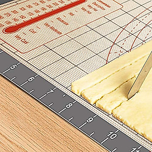 Silicone Pastry Baking Mat Non Stick-Large Rolling Dough with Measurements-Non Slip Pizza,Fondant,Pie,Cake Baking Mat - 26 x 16 Inch By Cook Time
