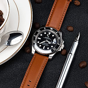 OTTOODY Leather Watch Bands Quick Release, Elegant Top Grain Leather Watch Straps for Men & Women, Choice of Color & Width - 18mm, 19mm, 20mm, 21mm or 22mm Wristbands Bracelet for Watch & Smartwatch