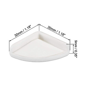 uxcell Corner Guards Edge Protector Furniture Table Corner Protectors Adhesive Soft Silicone White 30x30x9mm, 10 Pcs