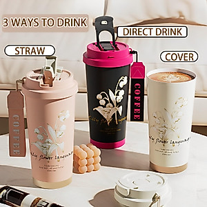 Simple Modern Travel Coffee Mug Tumbler with 360° Sealing | Ceramic-Lined Insulated Stainless Steel Cold Brew Iced Coffee Cup Thermos | Gifts for Women Men Her Him 17oz (White)