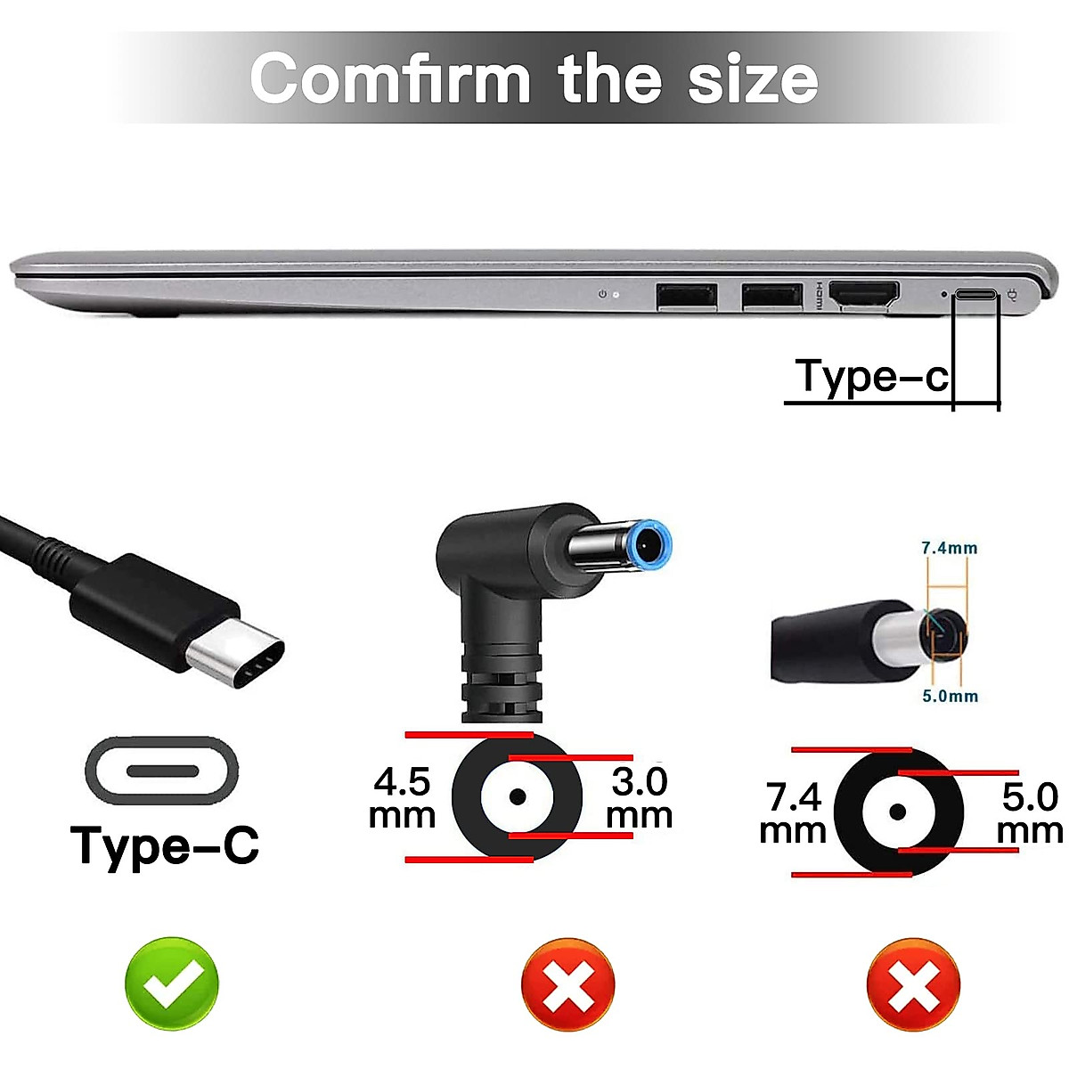 45W Type C USB C Charger Adapter for HP Chromebook X360 14-CA000 11-ae000 14-ca051wm 14-ca052wm 14-ca091wm ca061dx,11-ae051wm 11-ae001tu 11-ae027nr;12-c012dx 918337-001 844205-850 28769-001
