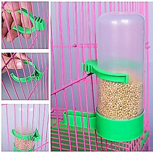 4 Pack Bird Parrot Food and Water Dish; 2 Stainless Steel Bird Parrot Food Feeding Cups and 2 Plastic Birds Water Feeder Water Dispenser Bottle for Chinchilla, Ferret, Cockatiel, Conure, Parakeet