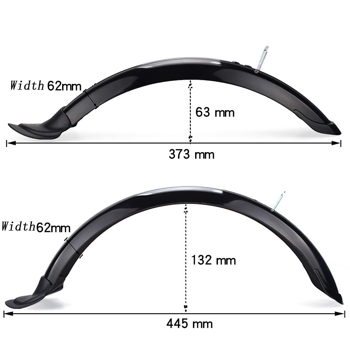 SLDMJFSZ Bike Full Bike fenders - Mud Guard 14" x 63mm (Black)- Front Rear Fenders Easy to Install for 14-inch Small Wheel Bicycles