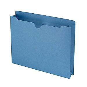 Smead File Jackets, Thumb Cut Front Panel, Legal Size, Blue, 50 per Box (75562)