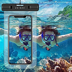 ZEINZE 4 Pack Waterproof Phone Pouch Universal Waterproof Phone Case Dry Bags for iPhone 13 Pro Max XS Max XR X 8 7 6S Plus Galaxy Pixel Up to 6.9