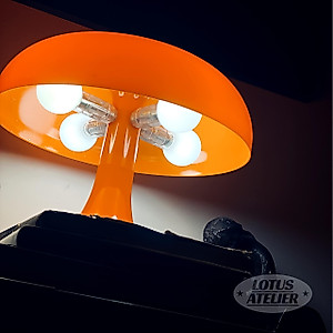 Lotus Atelier Orange Mushroom Lamp for Room Aesthetic Modern Lighting for Bedroom | Cool Retro Living Room Decor (Orange)