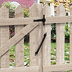 skysen 14" Fence gate Spring self Closing and Adjustable for Wooden or Vinyl Fence,Carbon Steel,Black(gate spring-14")