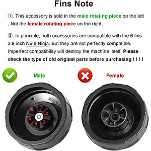 for Blender Blade Replacement 6 Fins Pro Extractor Blade for Nutri Ninja Auto iQ BL480W-70 BL480D-30DOB BL450-70 BL451-70 BL454-70 BL455-70 BL481-70 BL482-70 Only Fit for 18 24 32 oz, No 16oz