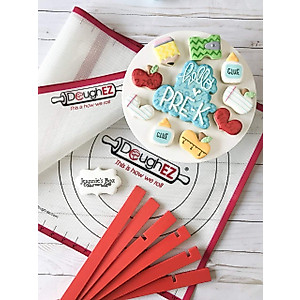 DoughEZ Patented Extra Large 17.5 x 32 Non-Slip Silicone Pastry Dough Rolling Mat and 6 Guide Sticks - BPA Free, Approved materials