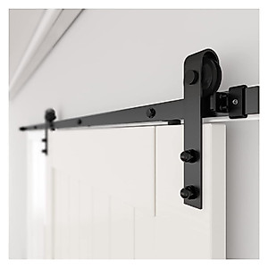Barn Door Hardware kit 6ft Sliding Barn Door Hardware Kit, Mechanism Carbon Steel Smoothly Quietly Easy Install Hardware Track Kit