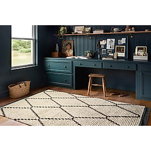 Chris Loves Julia x Loloi Alice Collection ALI-04 Cream / Charcoal 6'-5" x 9'-2" Area Rug