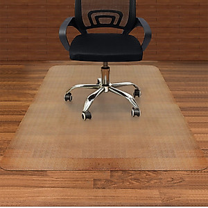 AiBOB Office Chair Mat for Hardwood Floors, 45 X 53 in, Heavy Duty Floor Mats for Computer Desk, Easy Glide for Chairs, Flat Without Curling, Clear
